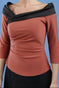 Felicity Top – Asymmetric Satin Neckline with Pleats