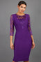 Seed Rosetta Pencil Dress – Lace Sleeve Cocktail Style